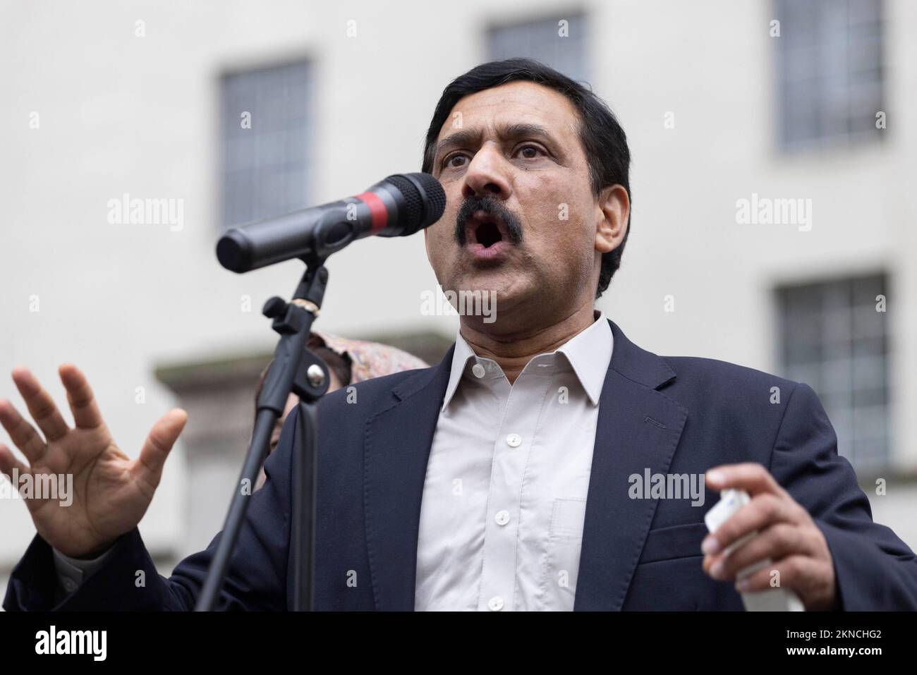 The father of Malala Yousafzai, Ziauddin Yousafzai, speaks during a ...