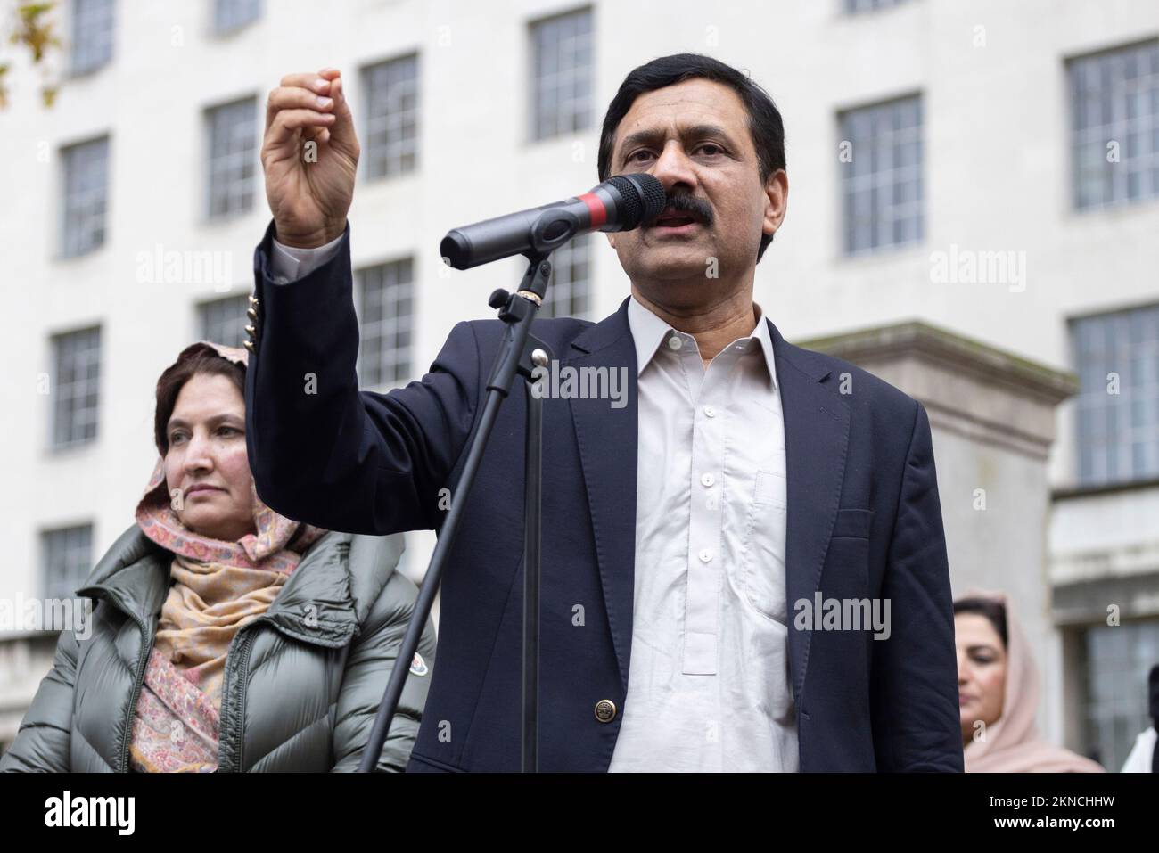 The father of Malala Yousafzai, Ziauddin Yousafzai, speaks during a ...