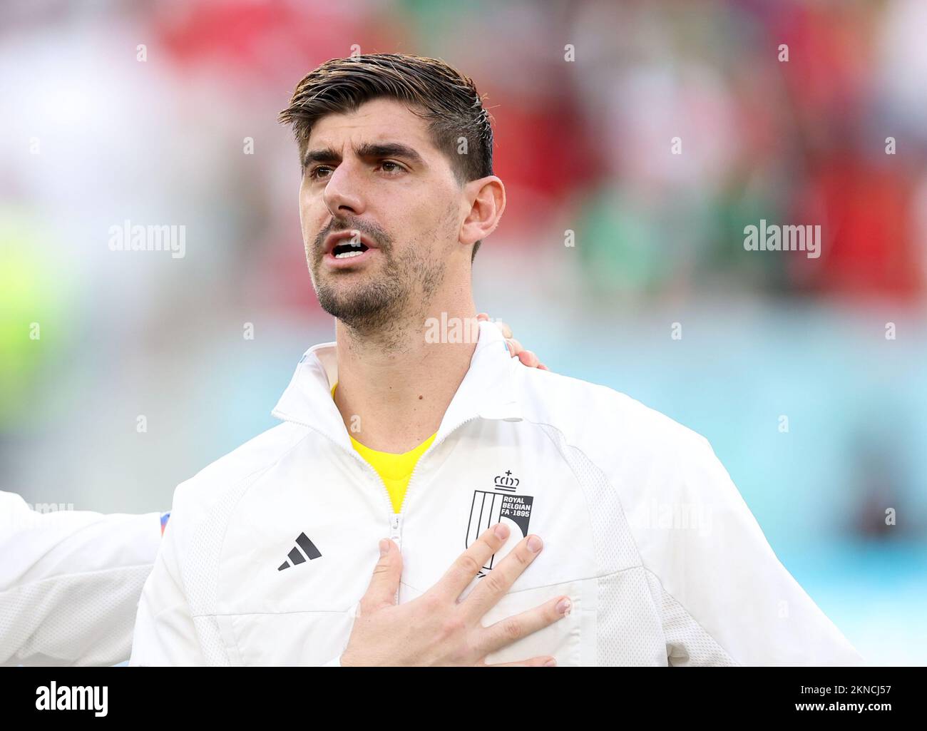 Doha, Qatar. 27th Nov, 2022. Thibaut Courtois, goalkeeper of Belgium ...