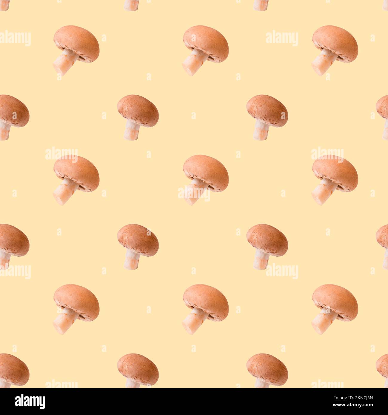 Cute mushroom seamless pattern on beige background Stock Photo - Alamy