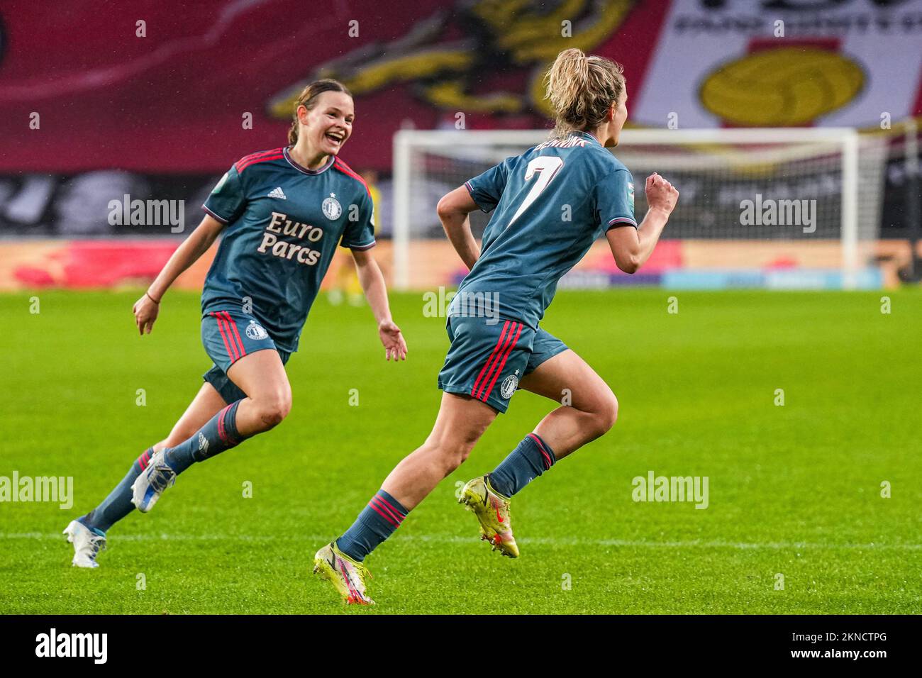 Eindhoven - Maxime Bennink of Feyenoord V1 celebrates the 1-1 during ...