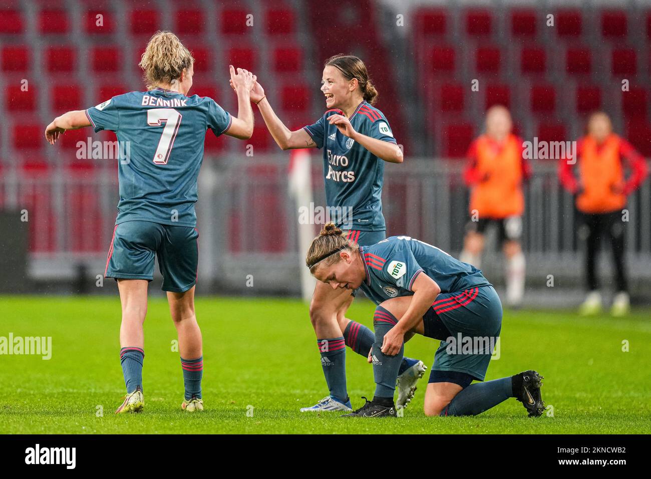 Eindhoven - Maxime Bennink of Feyenoord V1 celebrates the 1-1 during ...