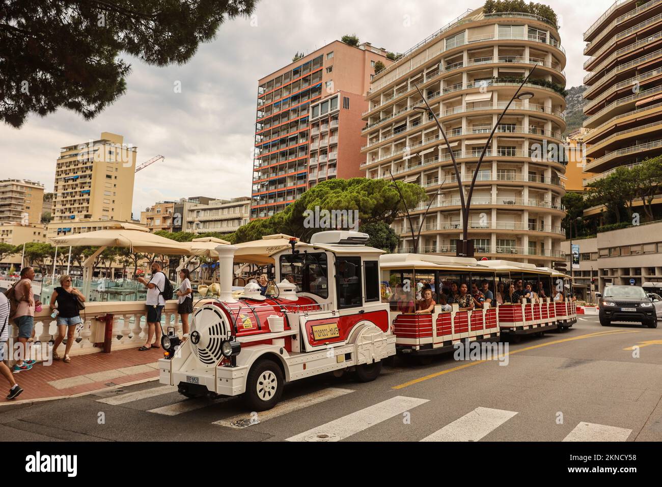 Tourists,on,board,electric,land,tourist train,tour train,tram ...