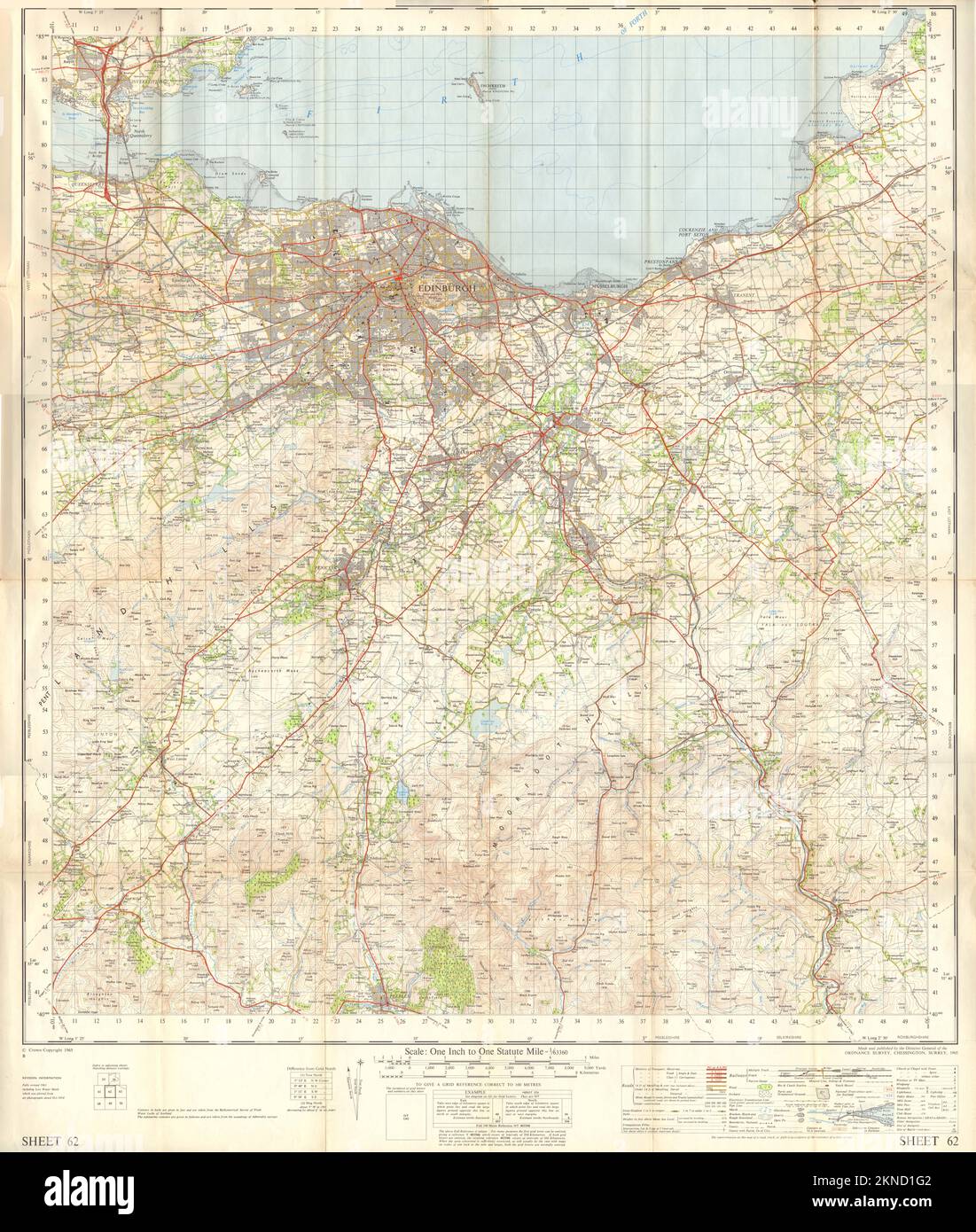 Vintage city plan of Edinburgh and area around it from 17th-19th ...