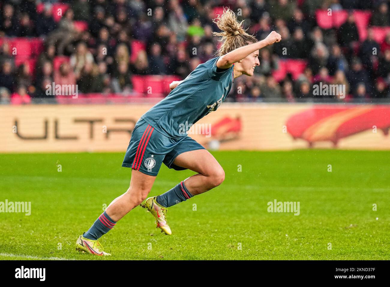 Eindhoven - Maxime Bennink of Feyenoord V1 celebrates the 1-1 during ...