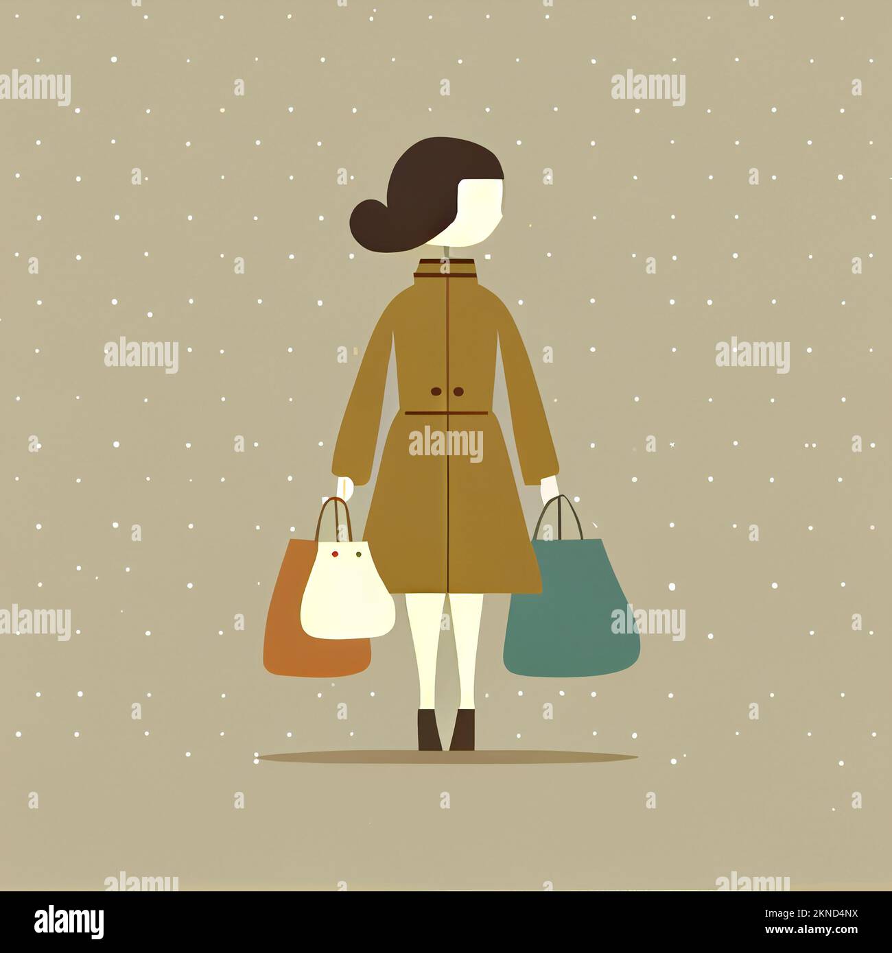 Flat woman holding shopping bags cartoon wallpaper. Modern flat design ... Flat woman holding shopping bags cartoon wallpaper. Modern flat design ...