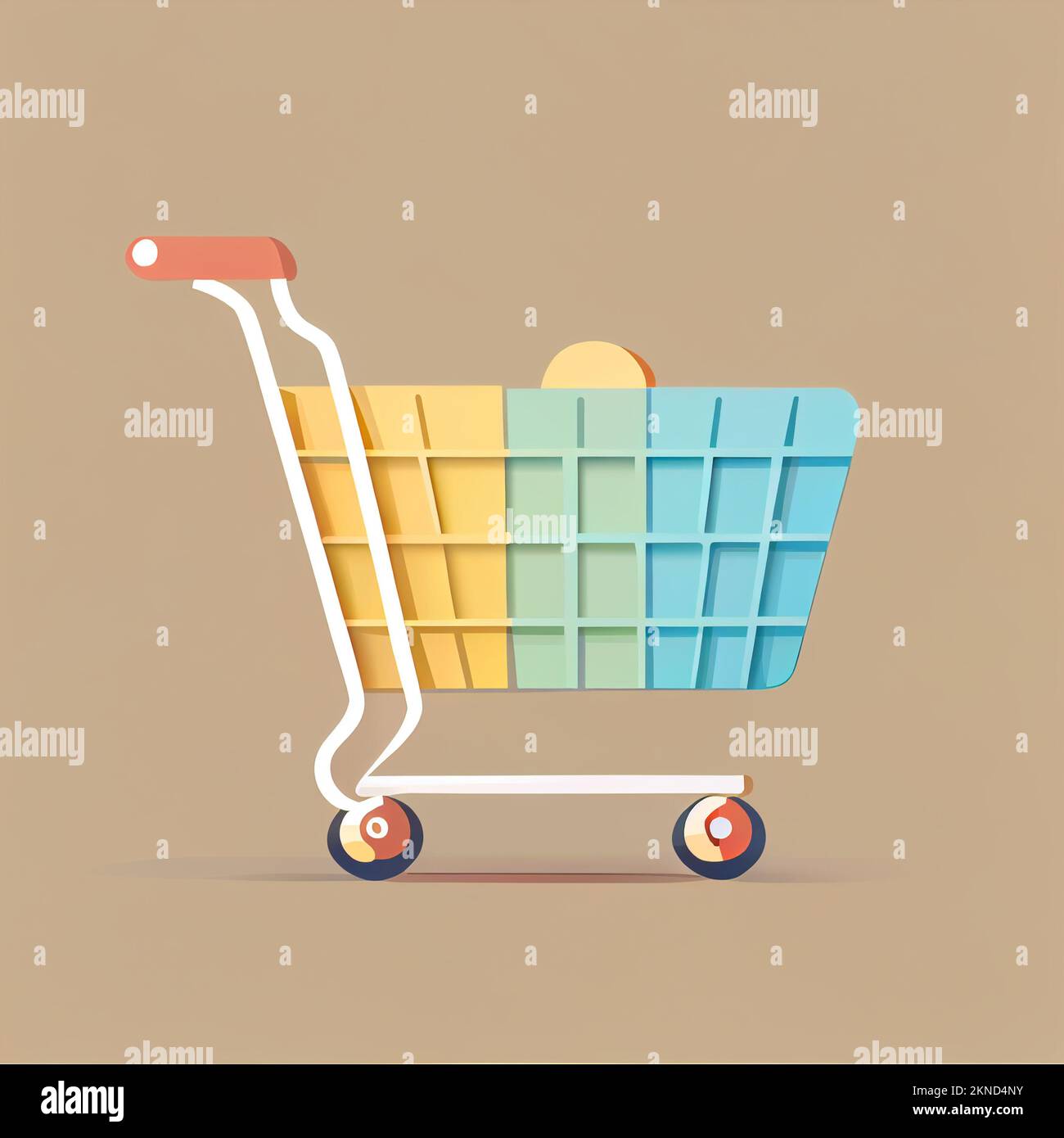 Flat shopping cart cartoon wallpaper. Modern flat design for shopping ...