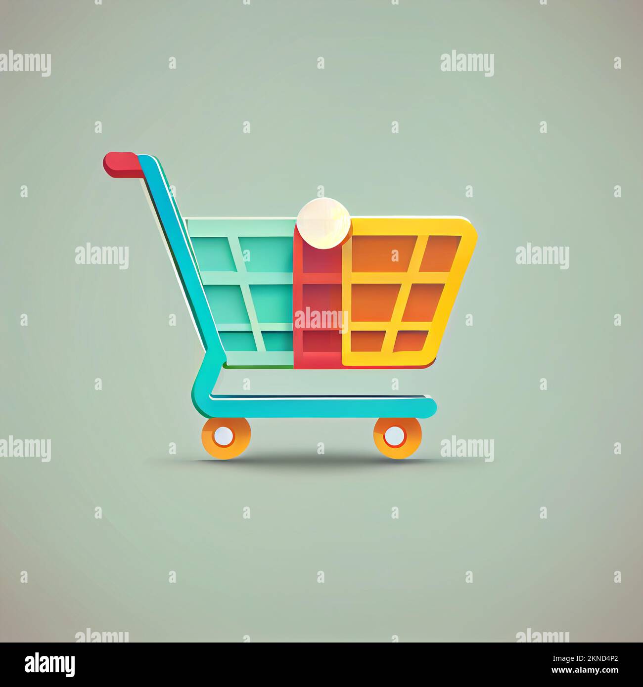 Flat shopping cart cartoon wallpaper. Modern flat design for shopping ...