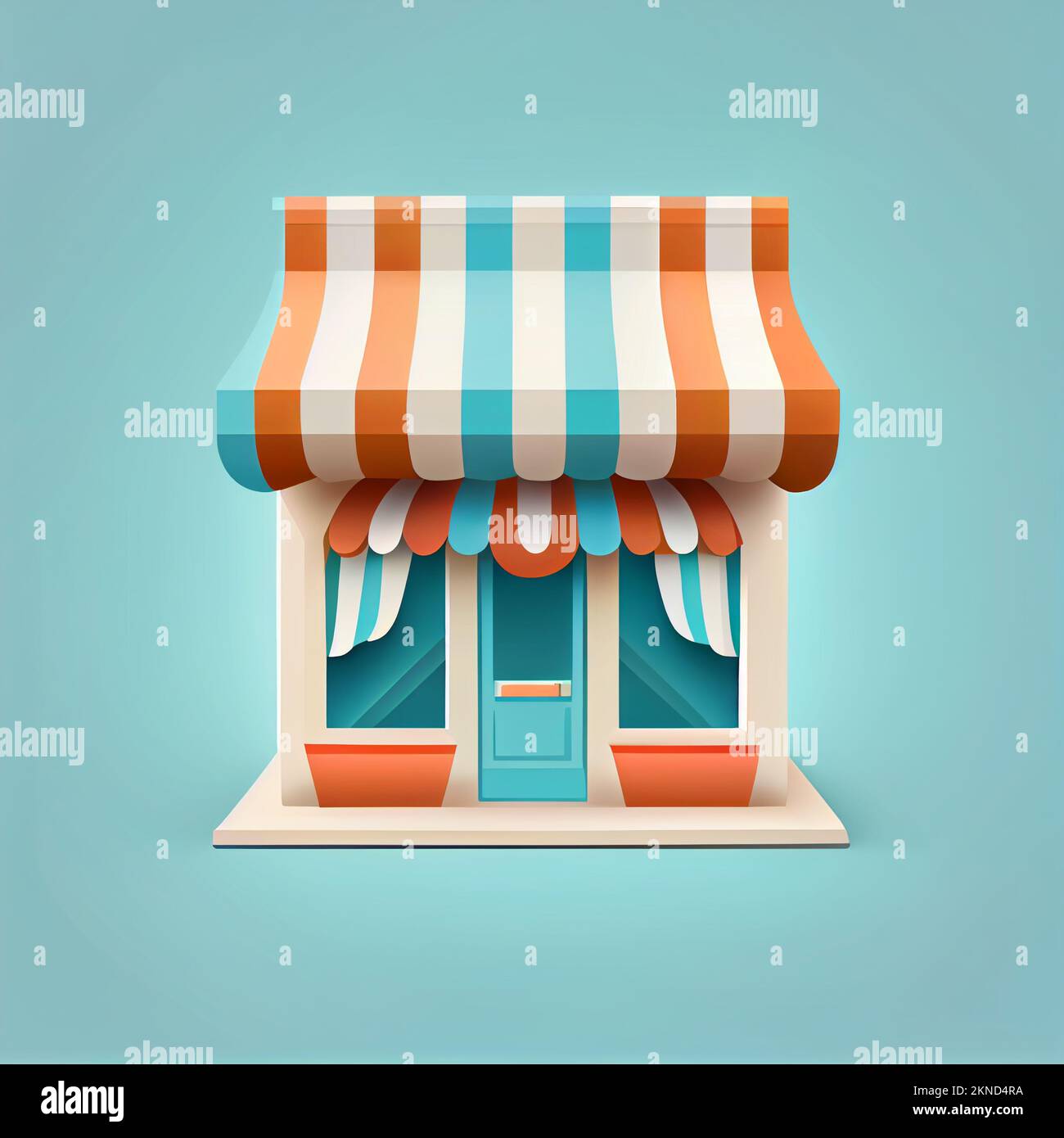 Flat cartoon style shop facade front view. Modern flat storefront or ...