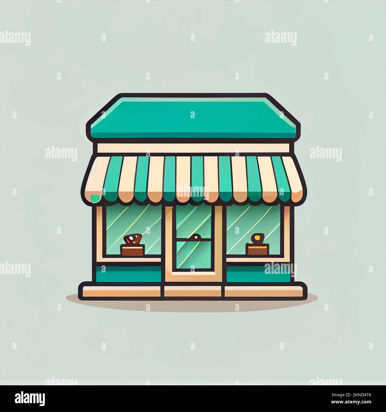 Flat cartoon style shop facade front view. Modern flat storefront or ...