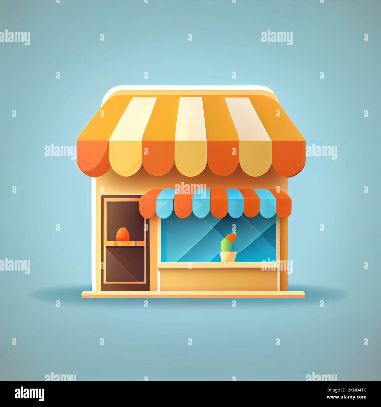 Flat cartoon style shop facade front view. Modern flat storefront or ...