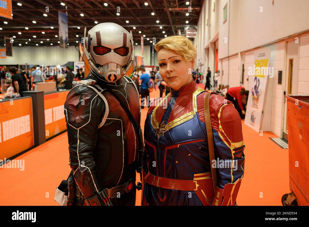 Ant-man and Captain Marvel cosplay at MCM Comic Con in London Stock ...