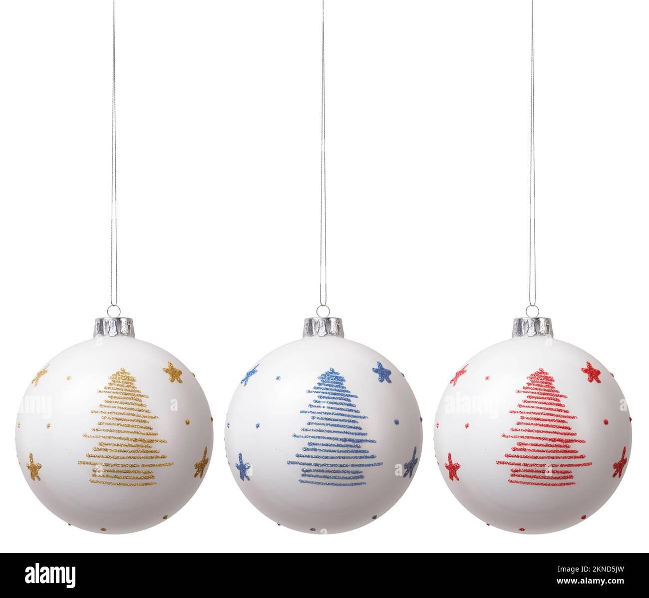 Merry Christmas hanging silver balls decorated with glitter tree shape ...