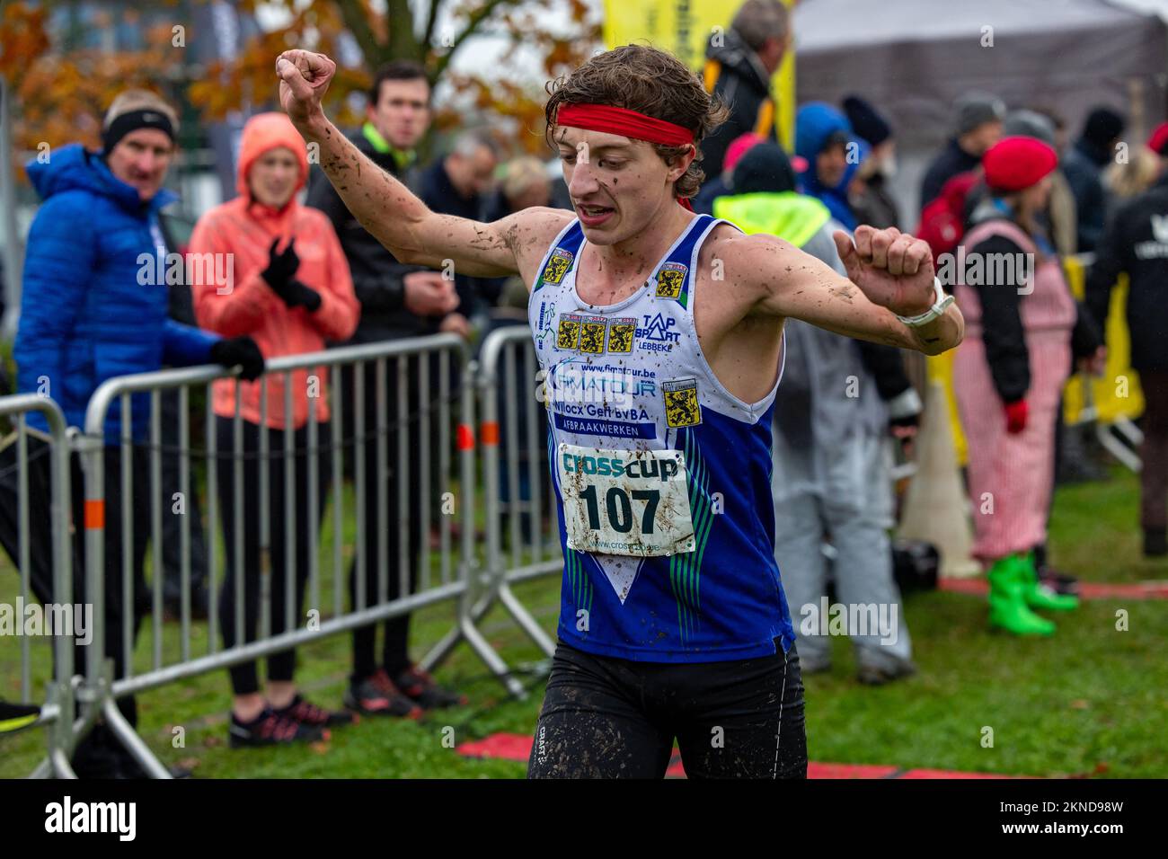 Belgian Marco Vanderpoorten celebrates after winning the men's race at ...