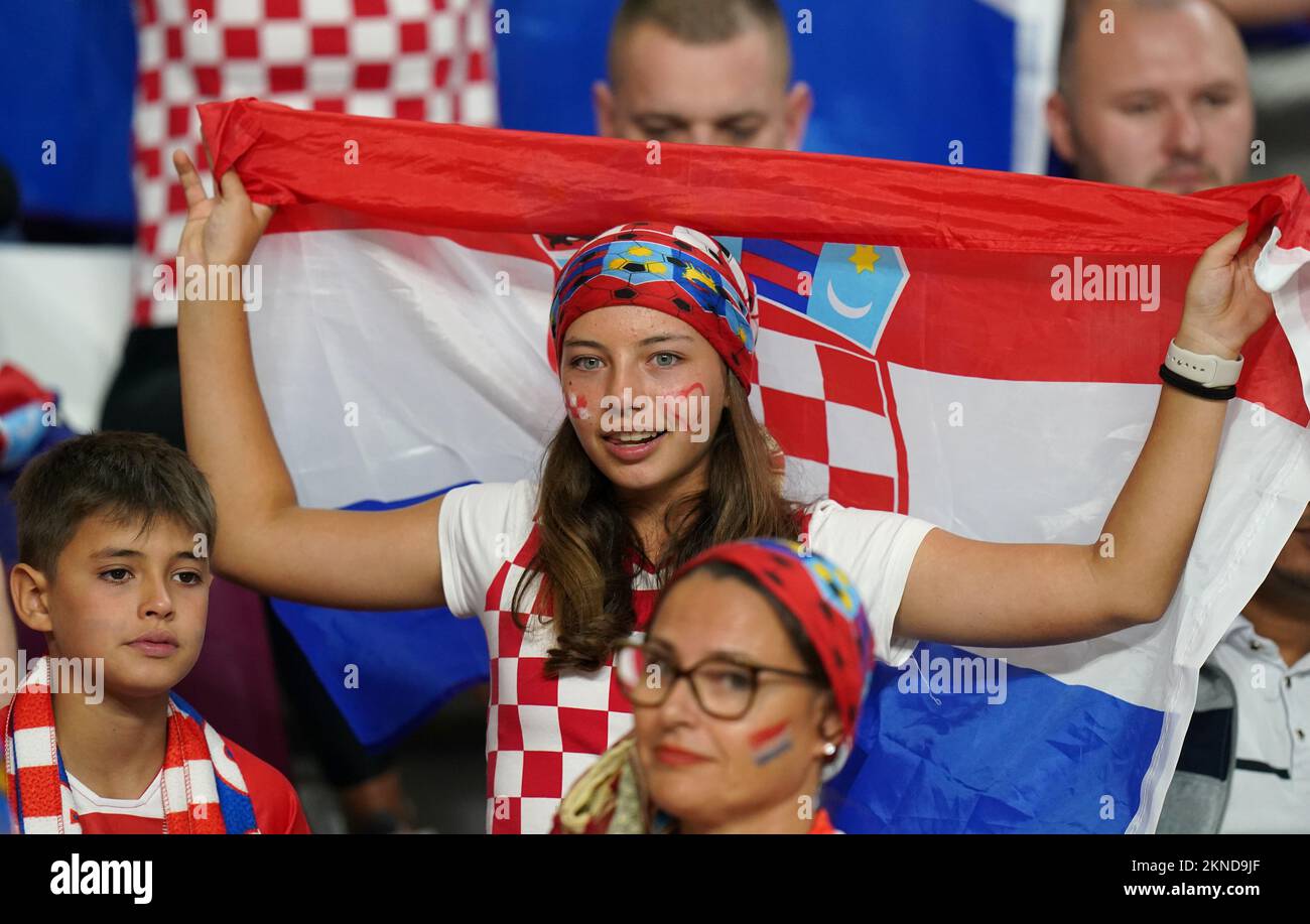 Croatia fans in the stands before the FIFA World Cup Group F match at ...
