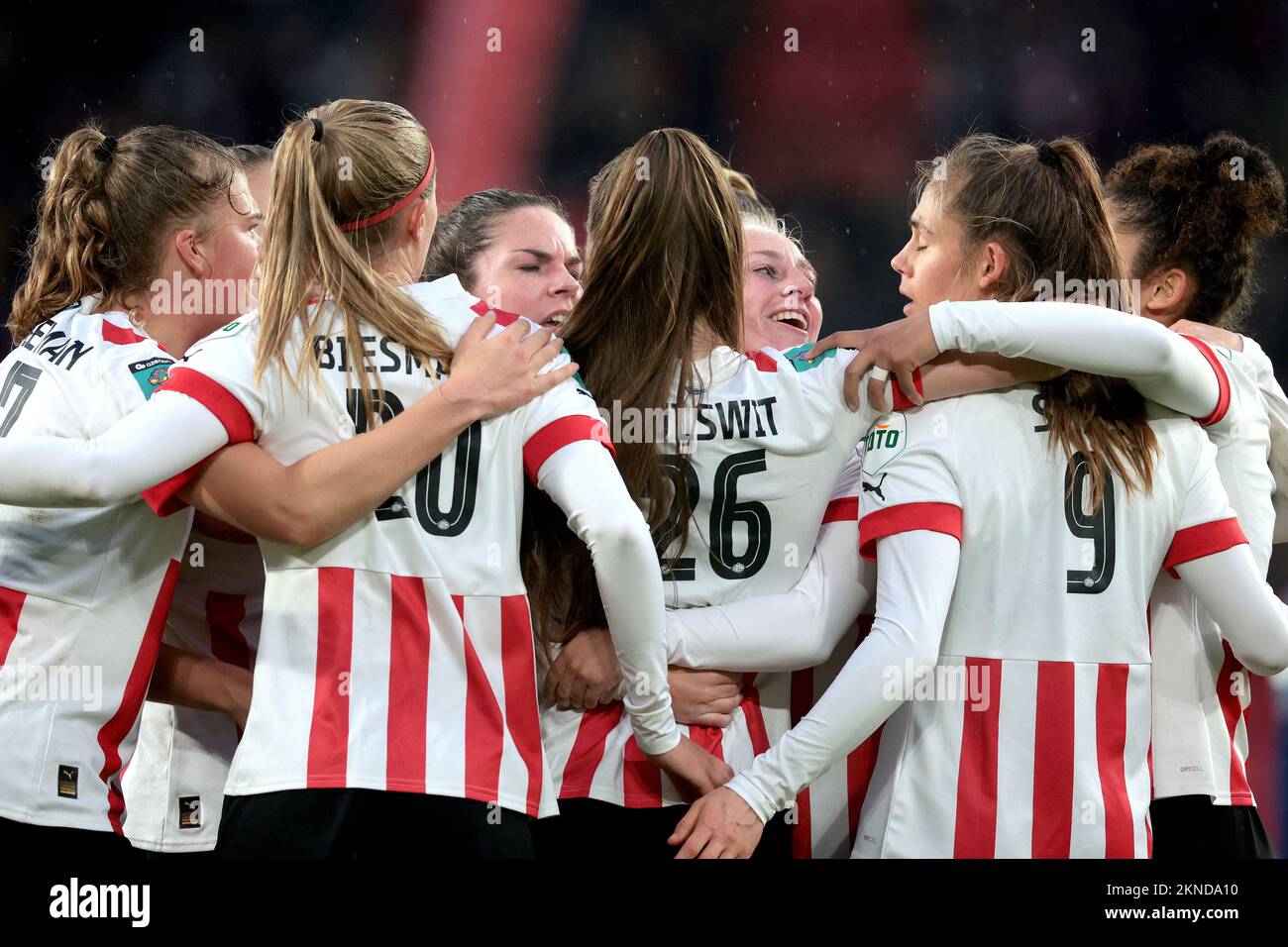 EINDHOVEN - Zera Huiswit or PSV V1 celebrates the 2-1 during the Dutch ...