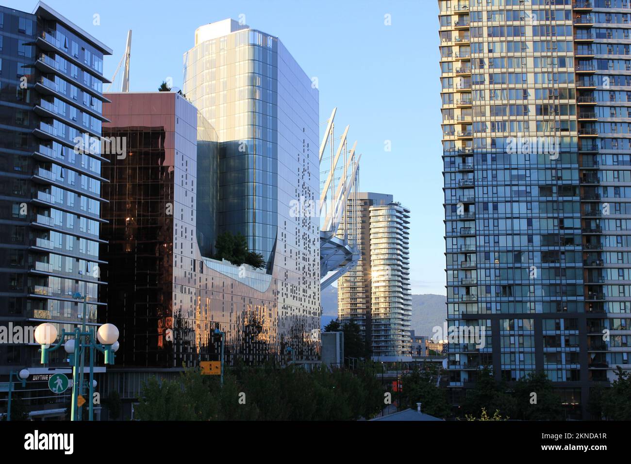 The high rise residential buildings in downtown Vancouver, British ...