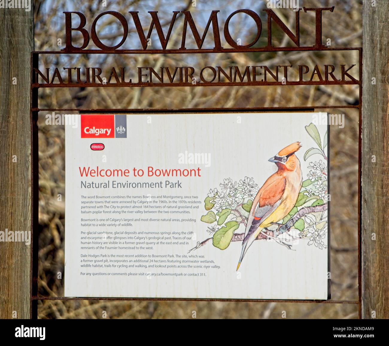Signs Bowmont Park Calgary Alberta Stock Photo - Alamy