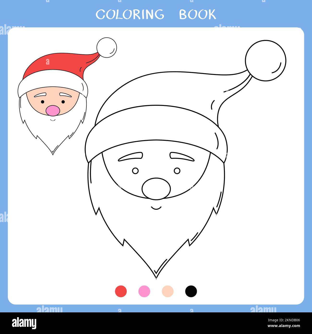 Simple educational game for kids. Сute Santa Claus for coloring book ...