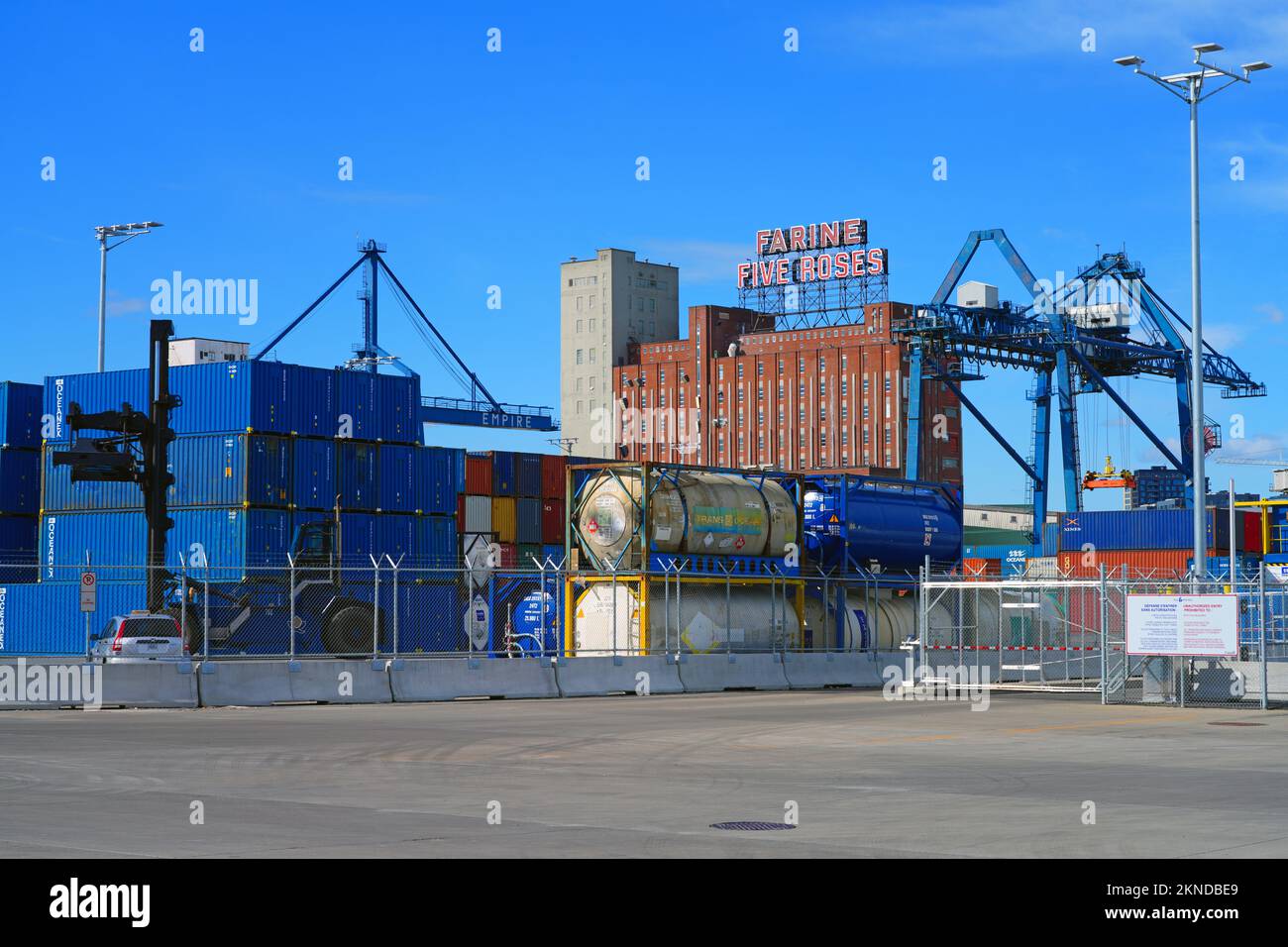 MONTREAL, CANADA -16 SEP 2022- View of the Port of Montreal, a ...
