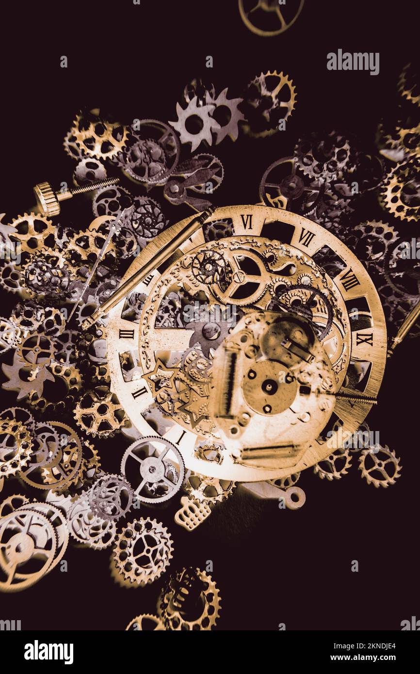 Vintage mechanical steampunk pocket watch hi-res stock photography and ...
