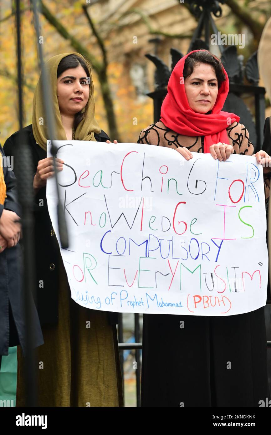 Downing Street, London, UK. 27th Nov, 2022. Speaker Malala Yousafzai ...