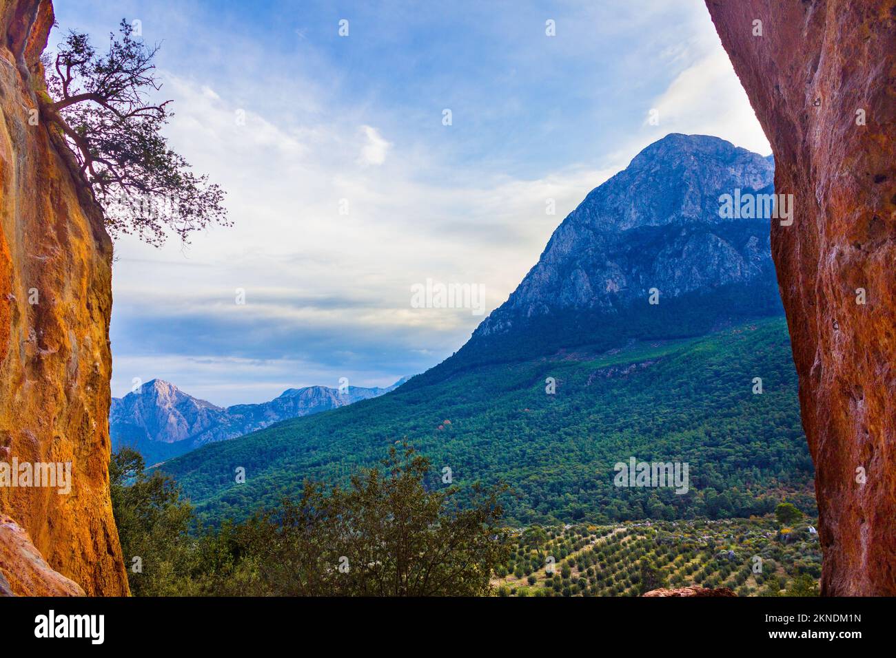 Mount Tahtali Dagi, also known as Lycian Olympus near Kemer in Turkey ...