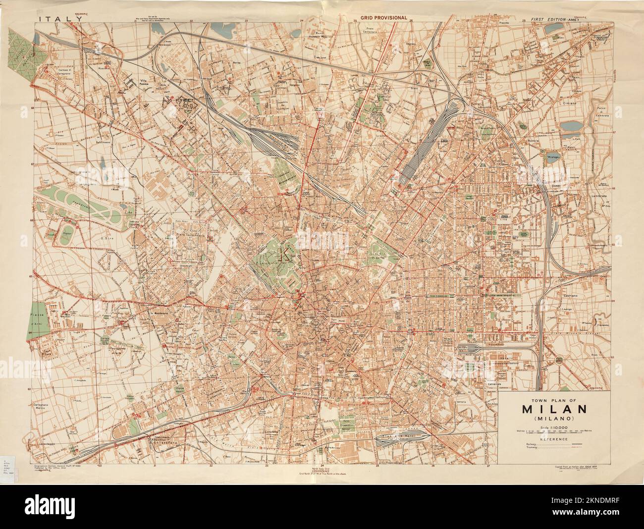 Vintage city plan of Milano and area around it from 19th century. Maps ...