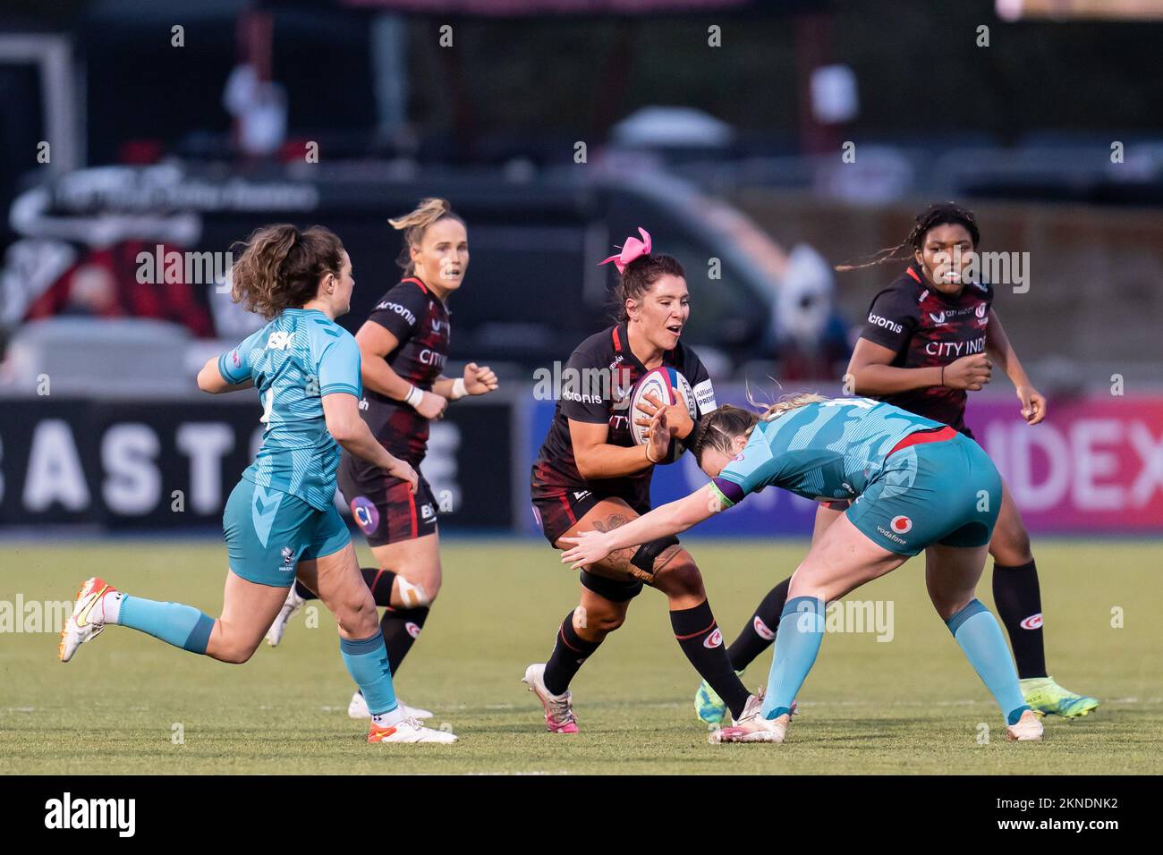 Georgia Evans #8 of Saracens Women in action during the Women's Allianz ...