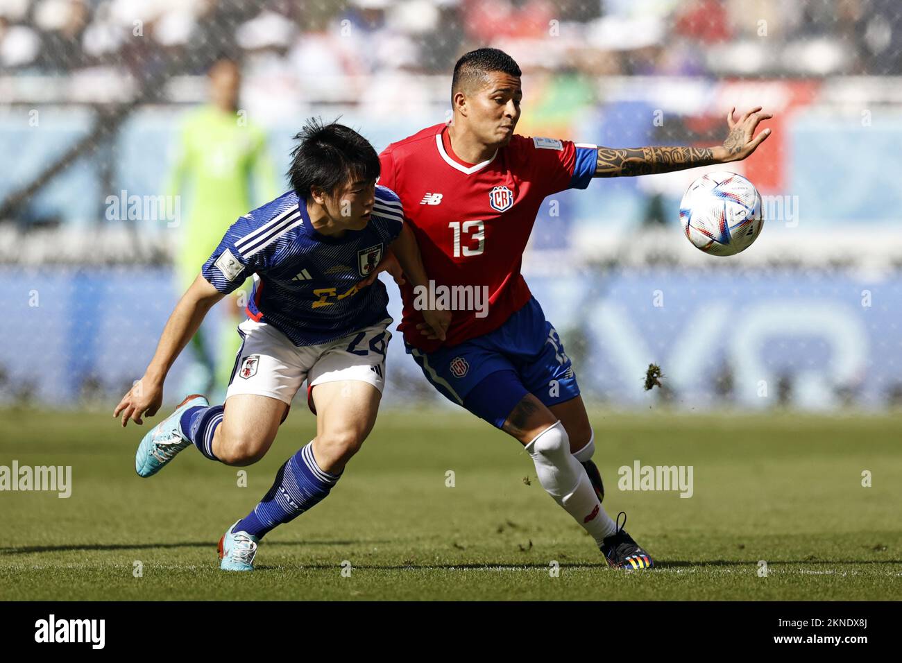 AL-RAYYAN - (l-r) Yuki Soma of Japan, Gerson Torres of Costa Rica ...