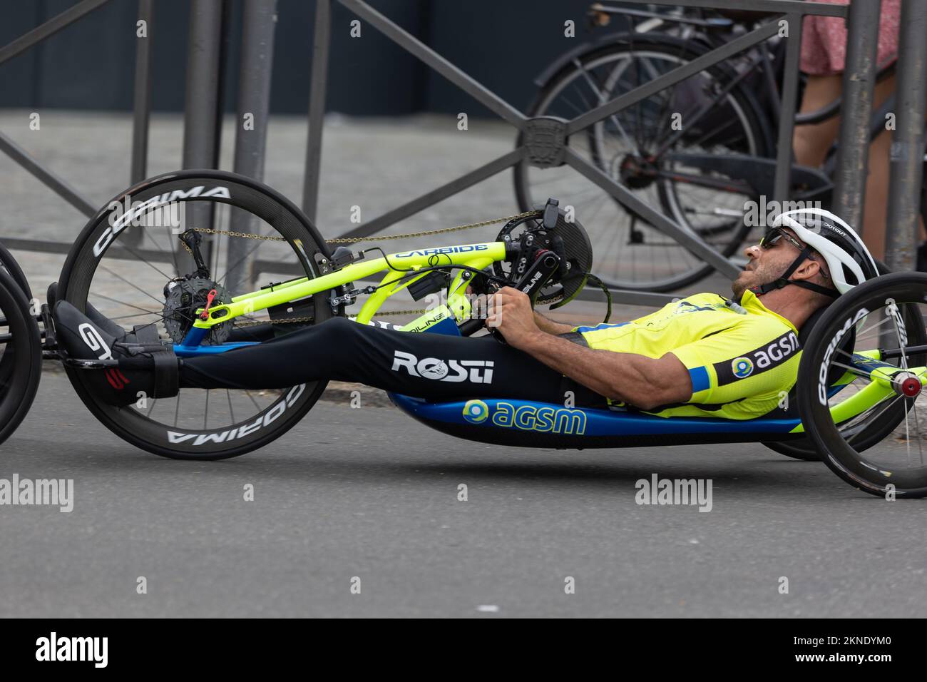 Athlete with its Special Bike on a City Track during a Race Stock Photo ...