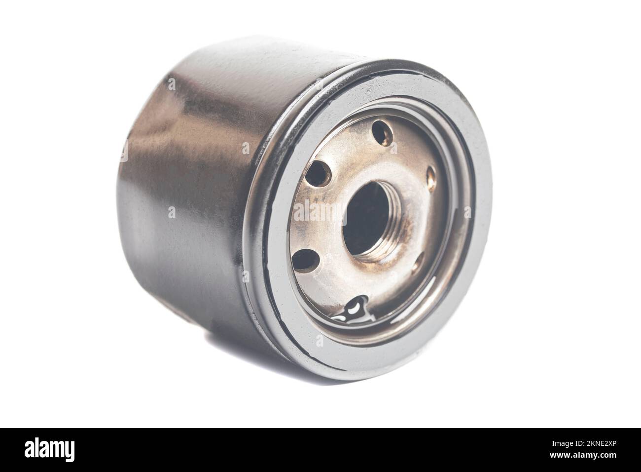 Car oil filter isolated on white background Stock Photo - Alamy