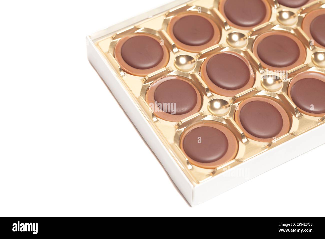 Open Box of chocolate candies isolated Stock Photo - Alamy