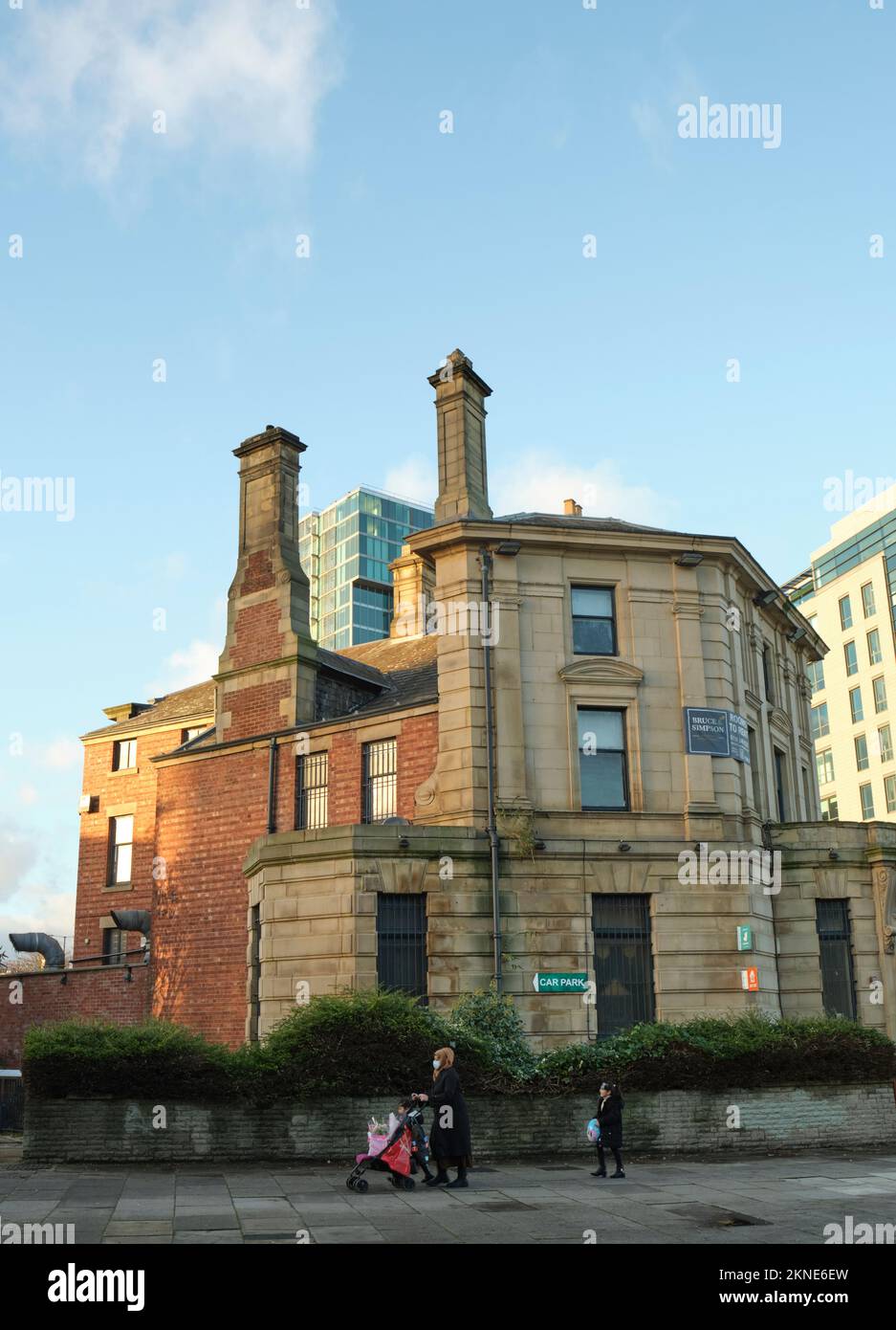 Old and new buildings contrast in this street scene in inner city ...