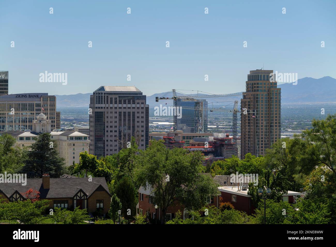 Aerial view salt lake temple hi-res stock photography and images - Alamy