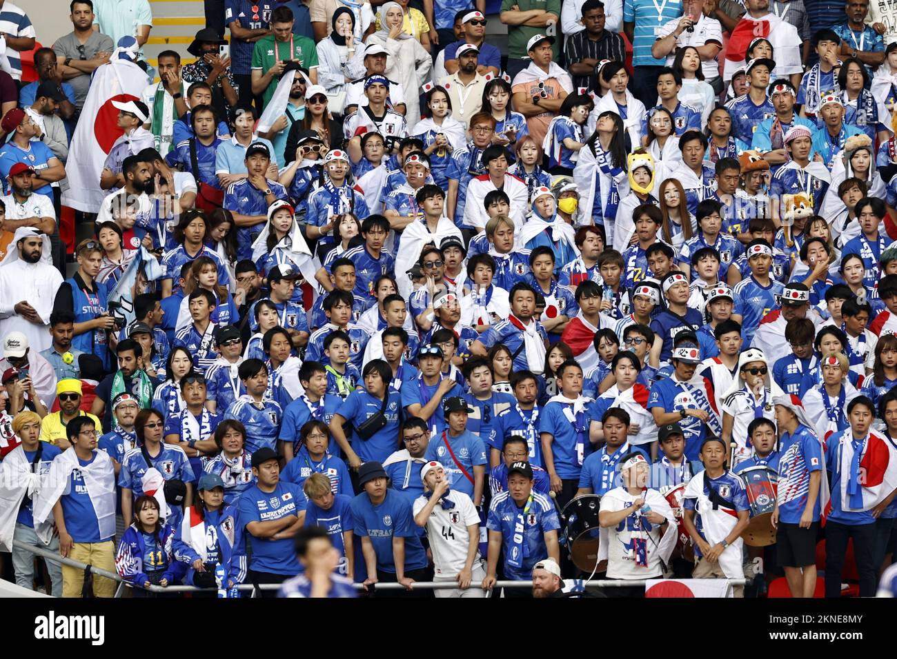AL-RAYYAN - Supporters of Japan during the FIFA World Cup Qatar 2022 group E match between Japan ...