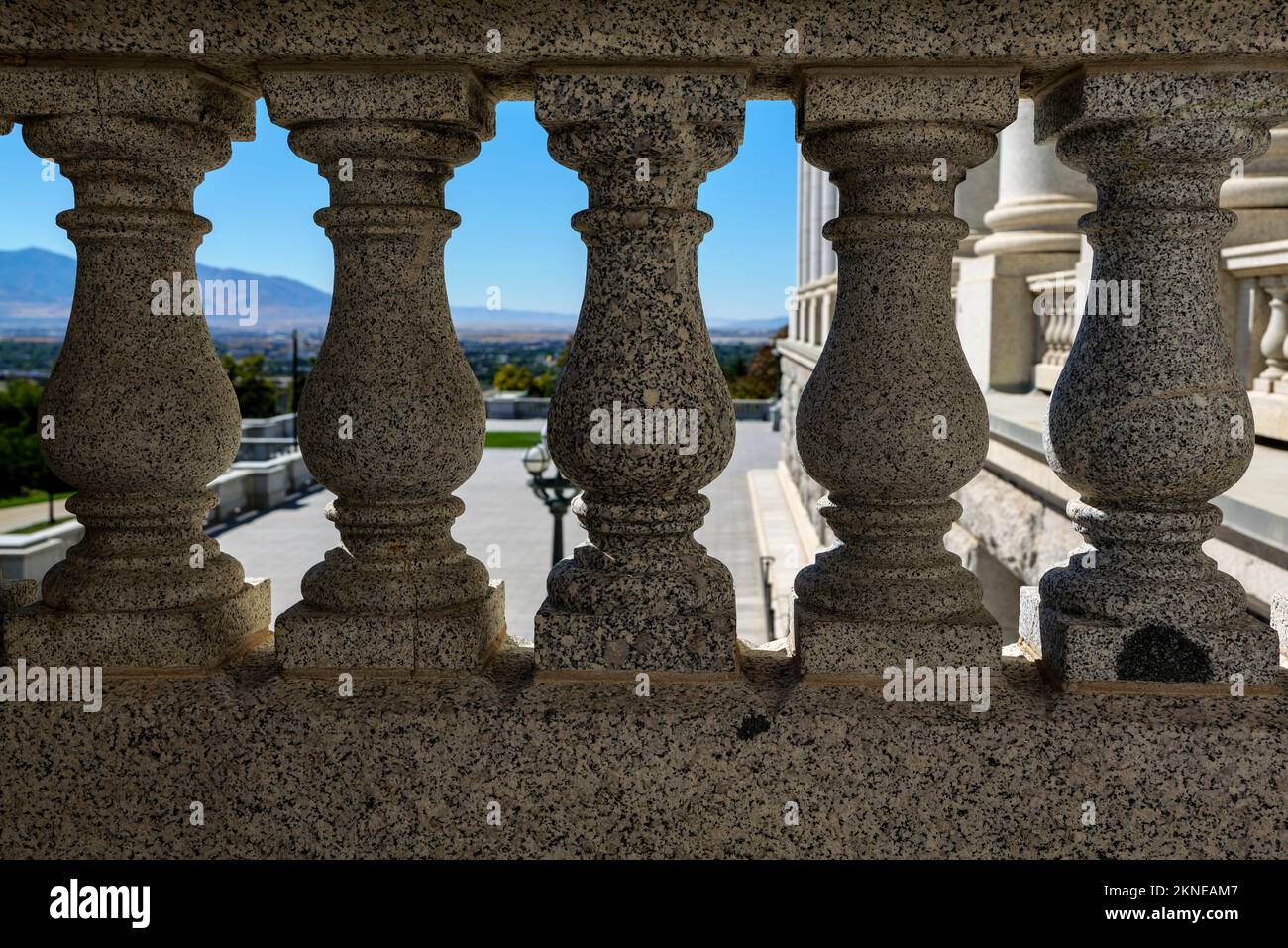 Exterior design and decoration of European marble balcony terrace patio ...