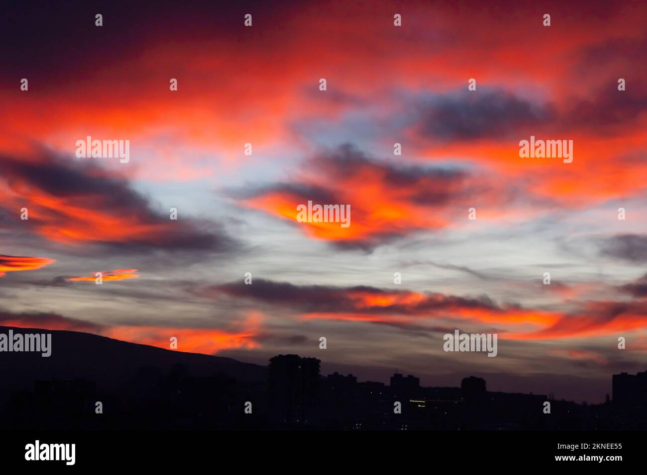 Beautiful sunrise red yellow clouds Stock Photo - Alamy