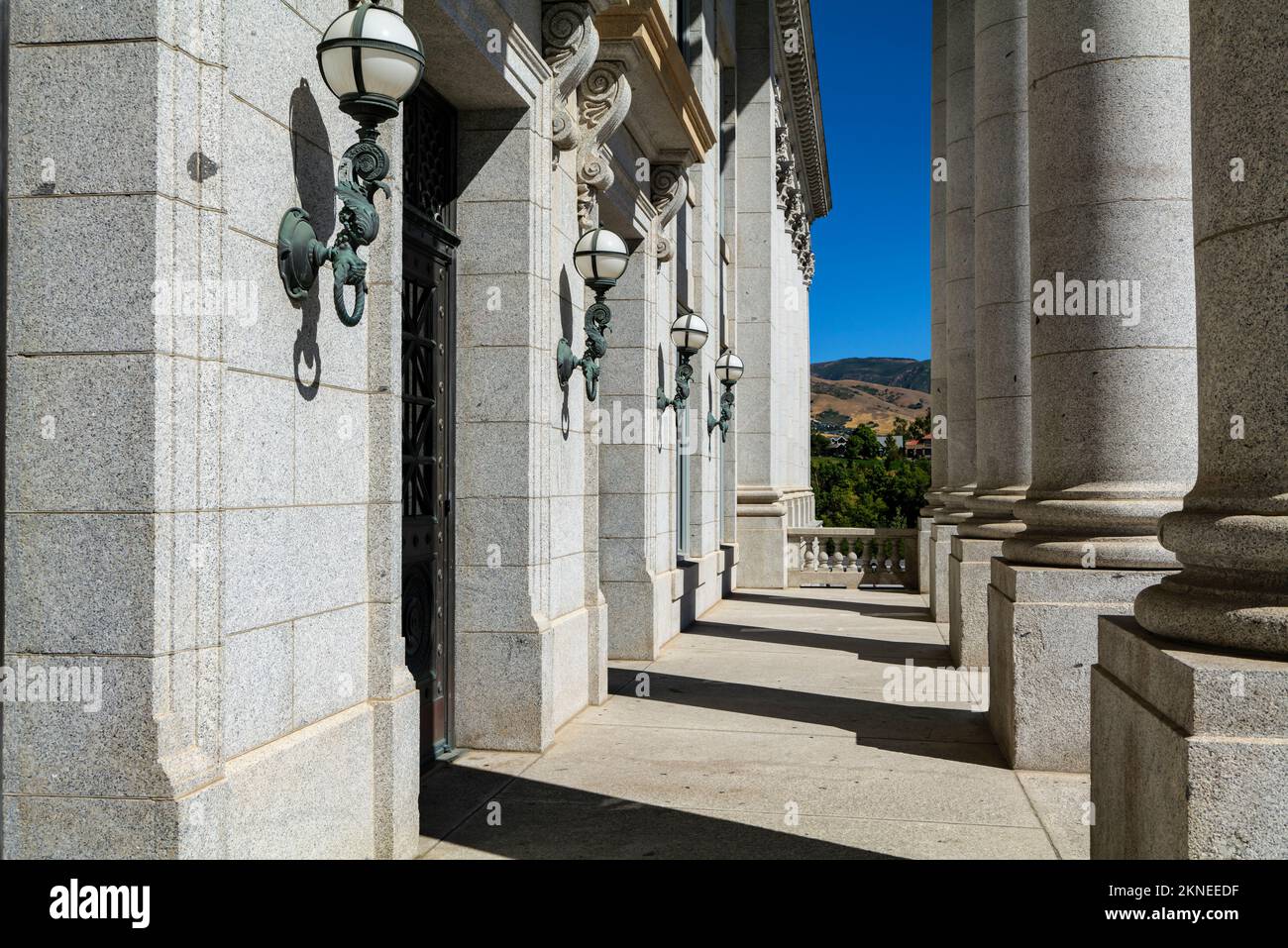 Column Terrace and Front doors in Capitol. Government Building on a ...
