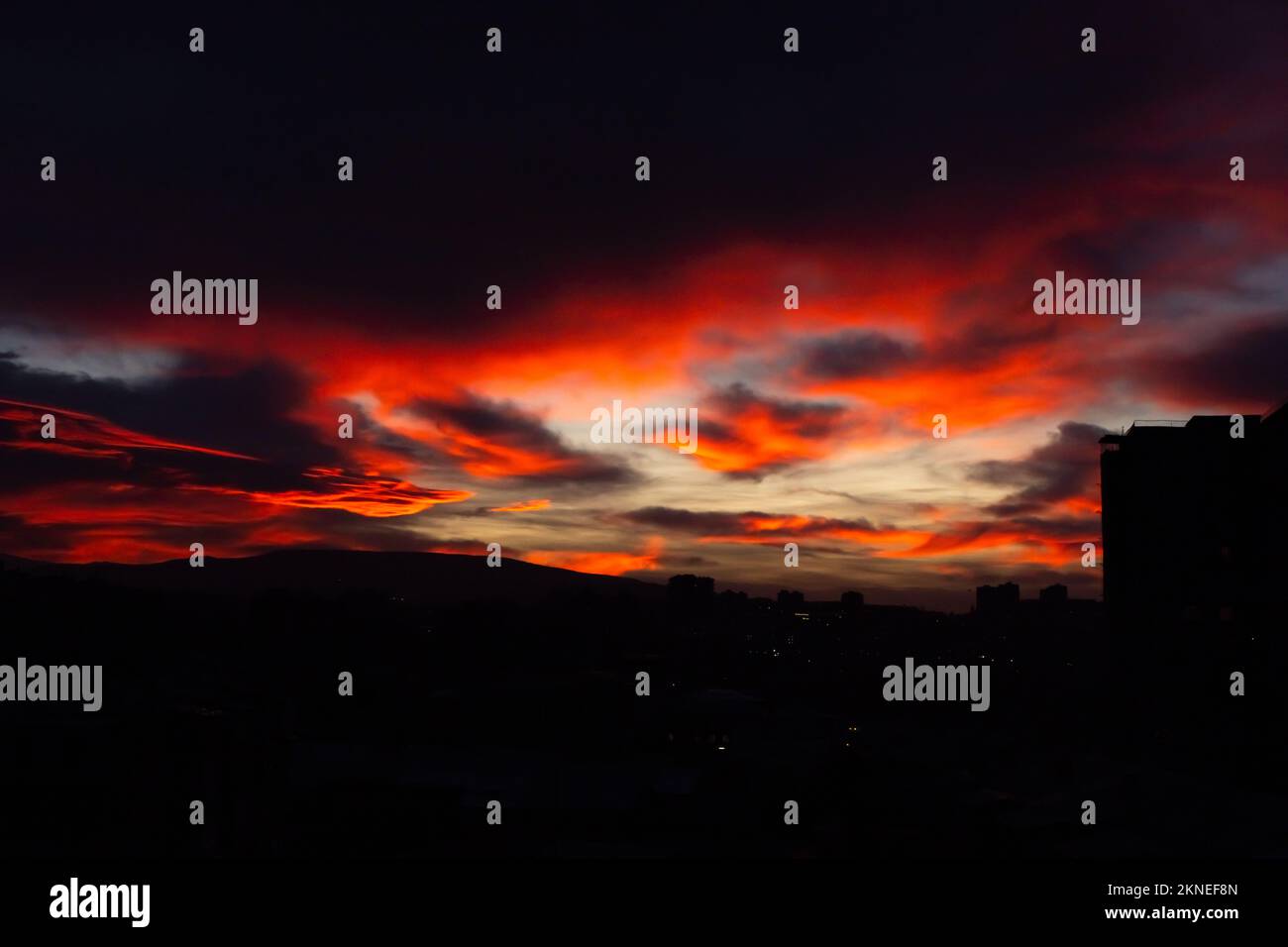Beautiful sunrise red yellow clouds Stock Photo - Alamy