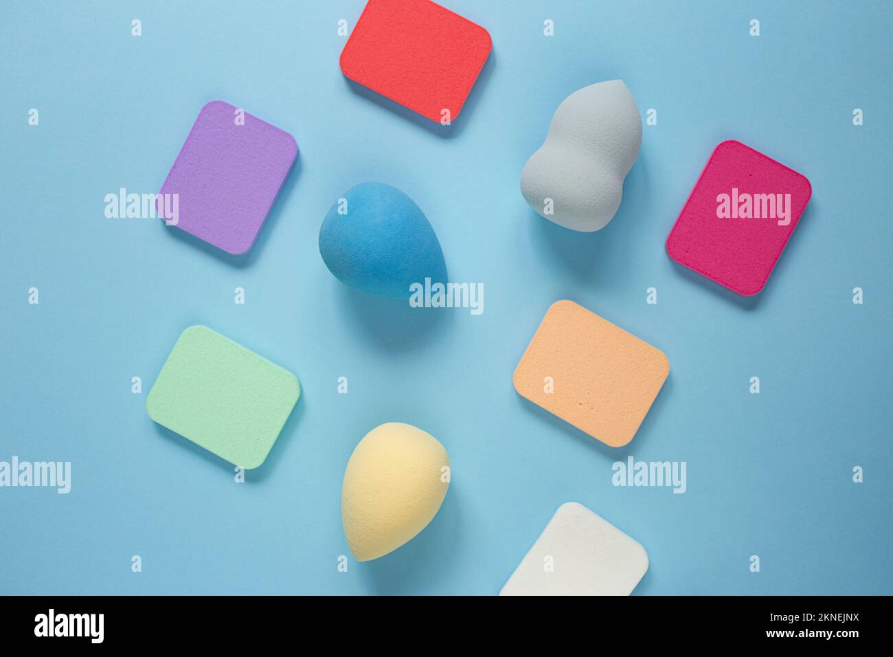 Top view of different cosmetics sponges,all types and forms.Good as ...