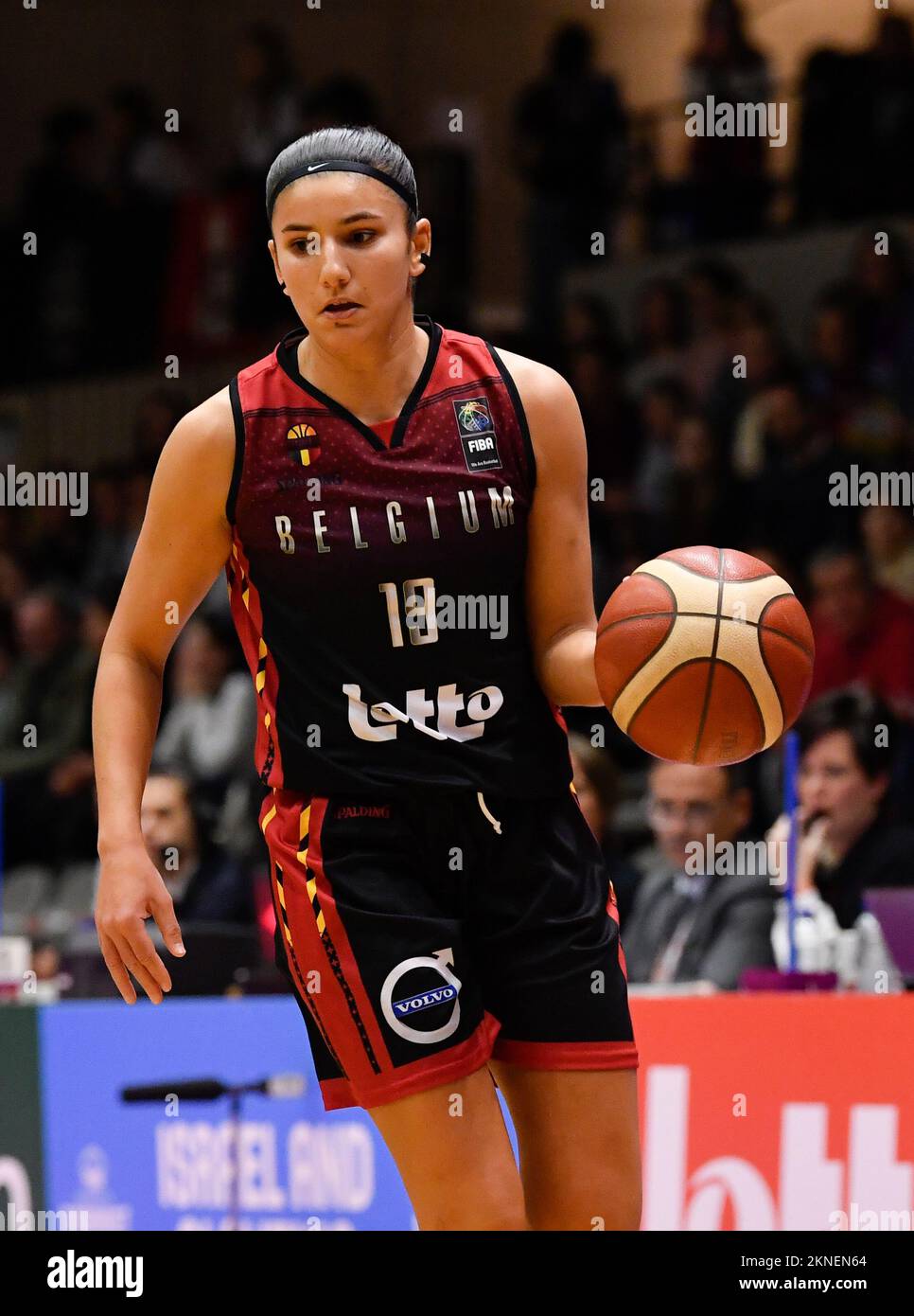 Belgium's Hind Ben Abdelkader controls the ball during a basketball ...