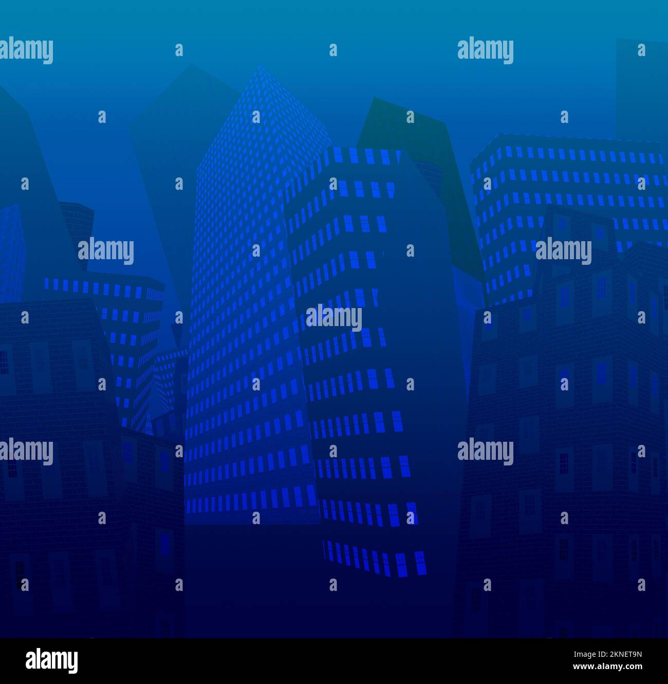 Cartoon drawing. Tilted houses. 3D rendering Stock Photo - Alamy