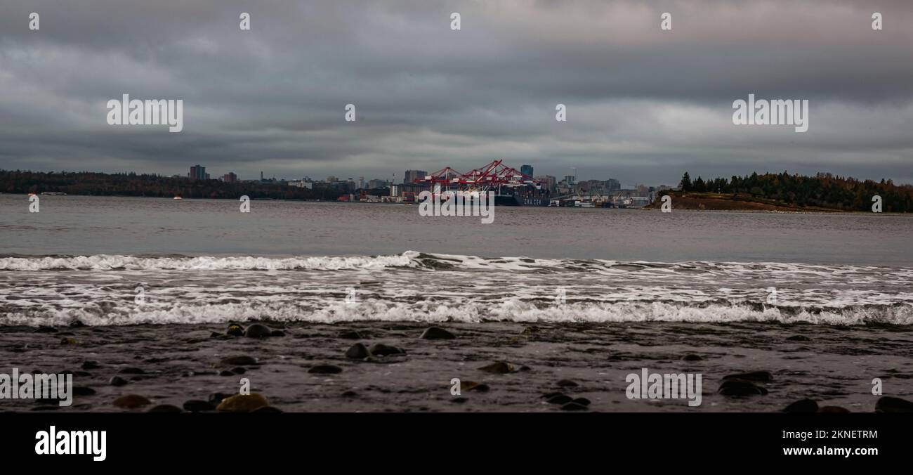 view of South End Container Terminal in halifax from Mcnabs island ...