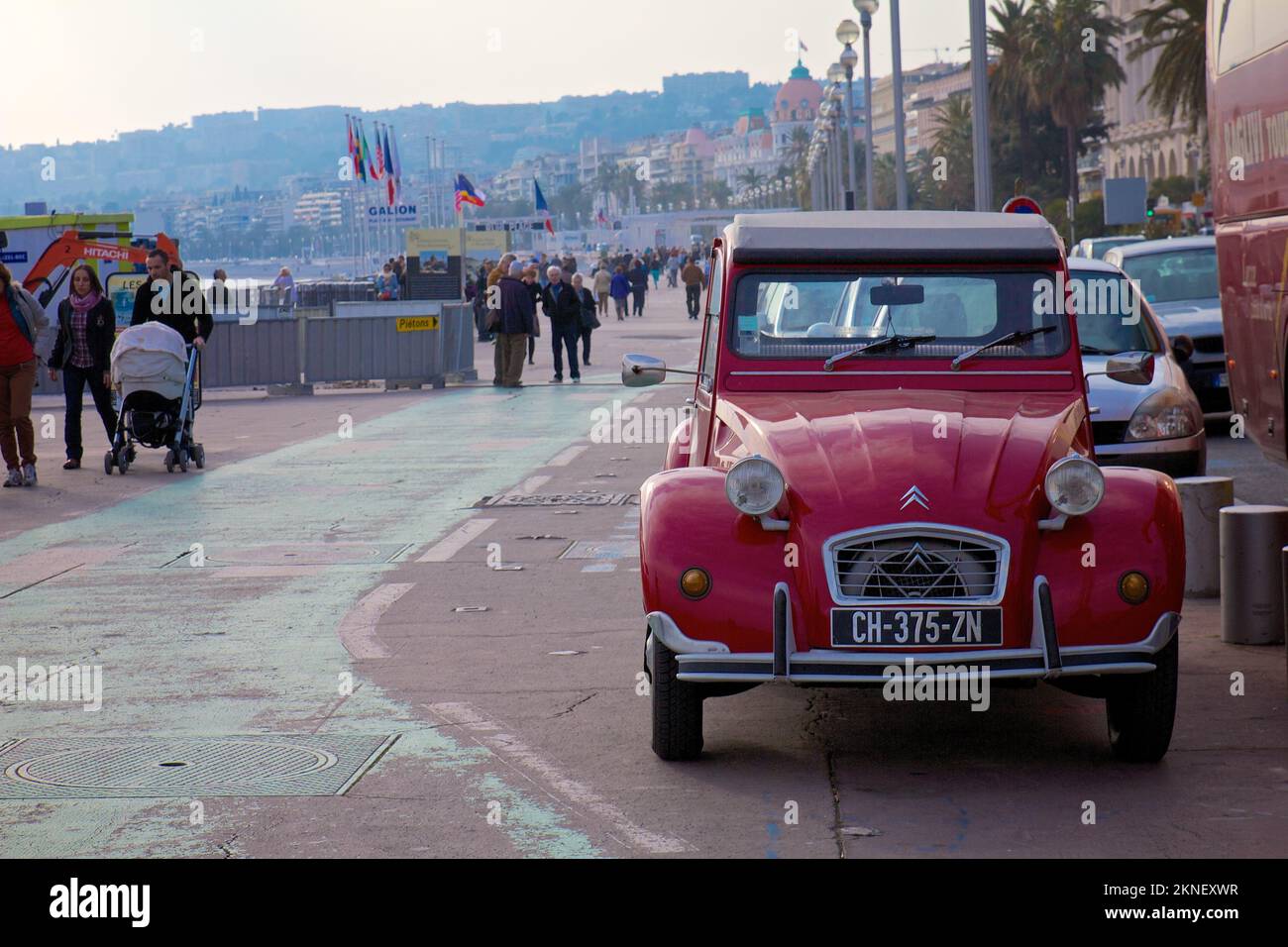 A Red Citroen on the boardwalk in Nice, France Stock Photo - Alamy