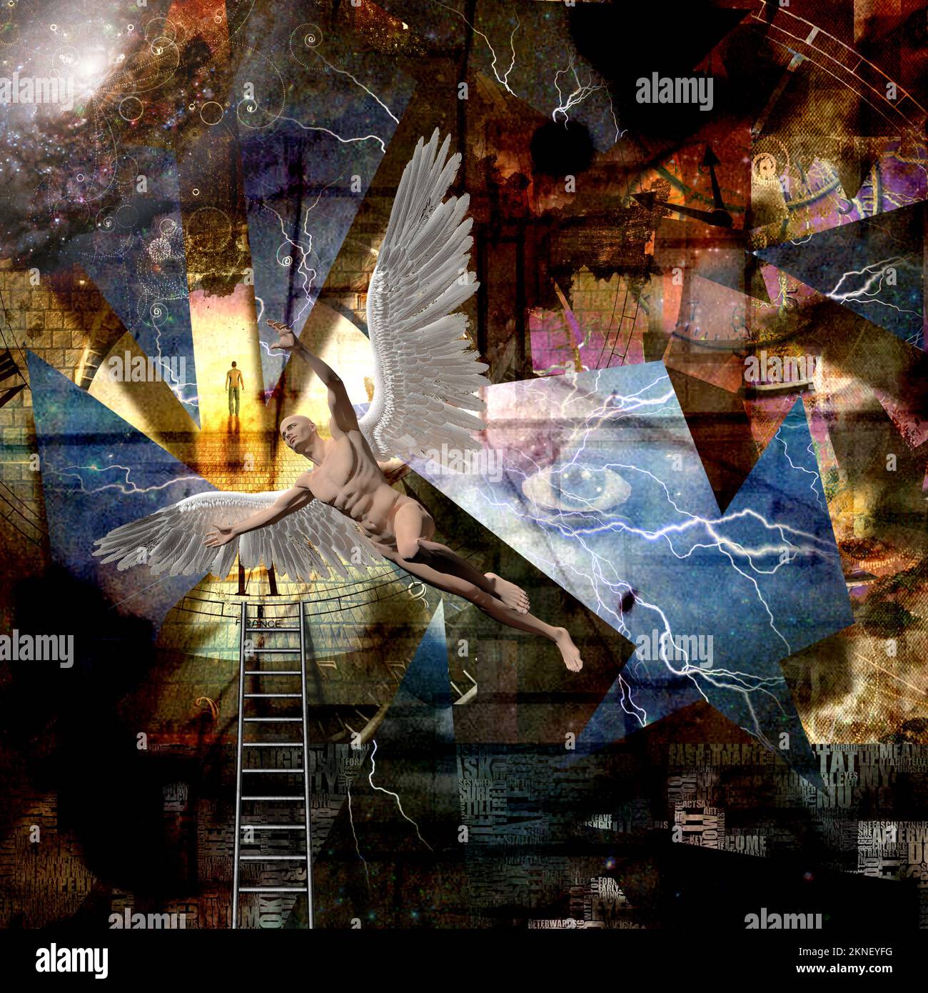 Surreal art. Shards of reality. 3D rendering Stock Photo - Alamy