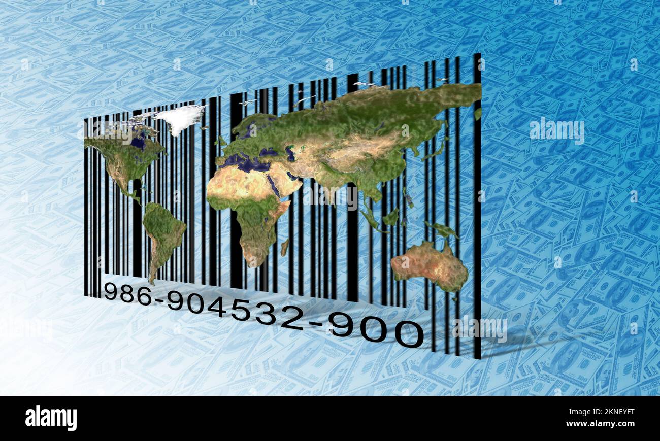 World Barcode. Business concept background. 3D rendering Stock Photo ...