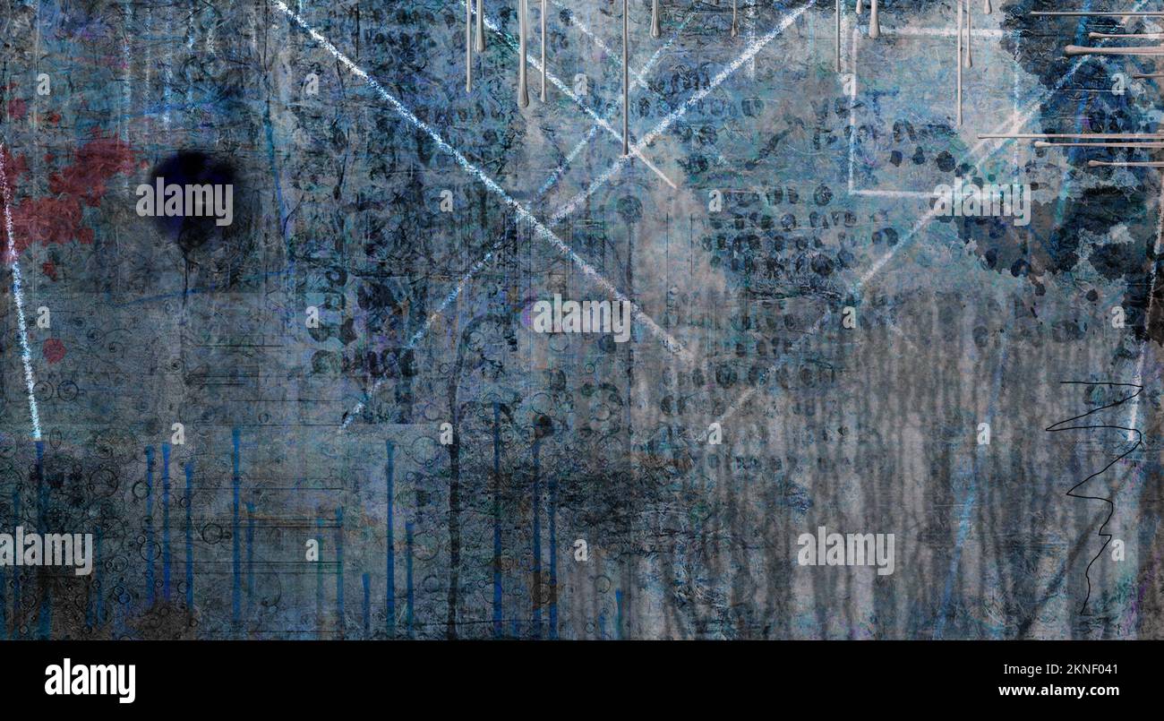 Modern abstract in azure tints. 3D rendering Stock Photo - Alamy