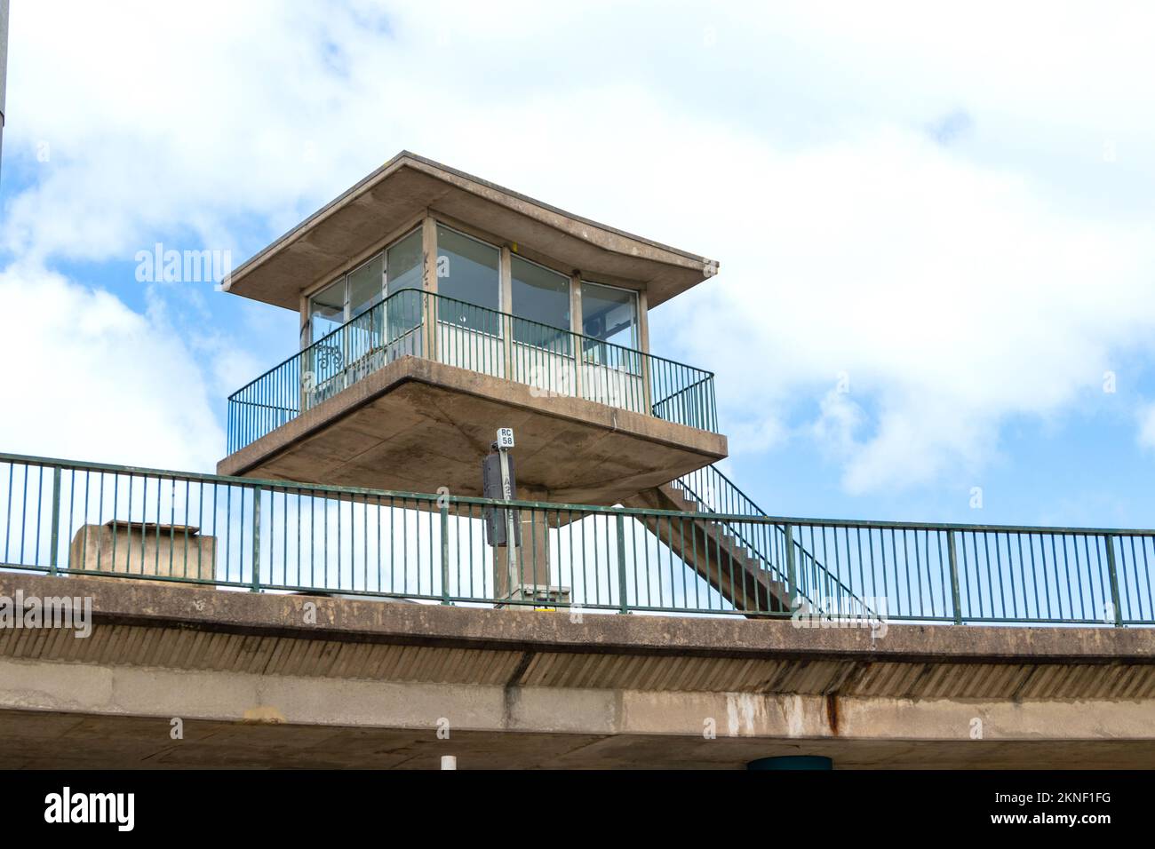 elevated brutalist concrete control tower for Plimsoll swing bridge in ...