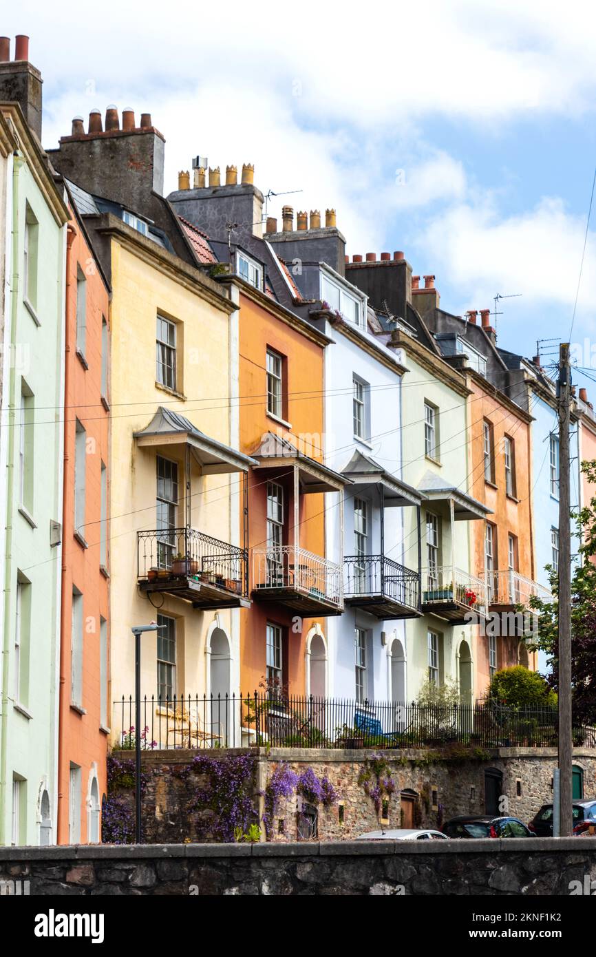 row of colourful painted hpuses in bristol uk Stock Photo - Alamy
